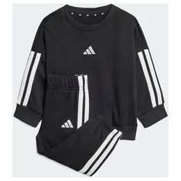 Trainingsanzug Adidas SPORTSWEAR "ESSENTIALS KIDS", M&auml;dchen, Gr. 68, schwarz-wei&szlig; (schwarz, wei&szlig;), Obermaterial: 70% Baumwolle, 30% Polyester, Sportanz&uuml;ge Trainingsanzug