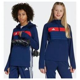 Kapuzensweatshirt Adidas PERFORMANCE "TIRO 25 ESSENTIALS WINTERIZED TRAININGSOBERTEIL F&Uuml;R KINDER", M&auml;dchen, Gr. 128, team navy blau 2, rot, wei&szlig;, Obermaterial: 100% Polyester, angesetztes B&uuml;ndchen, Sweatshirts