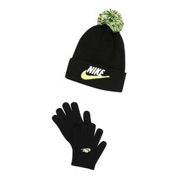 Nike Sportswear Set: Mütze und Handschuhe 'CLUB' Jungen Größe 52/55 neongrün / schwarz / weiß