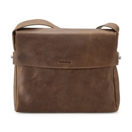Harold’s Lederwaren Ledertasche Messenger Naturbraun Querformat