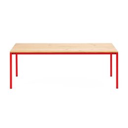 JANUA Tisch S 600 Eiche / Verkehrsrot RAL 3020 220 &times; 90 cm