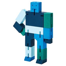 Holzfigur Cubebot Blau