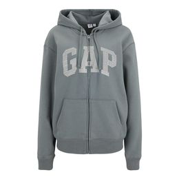 GAP Tall Sweatjacke 'HERITAGE' Damen Gr&ouml;&szlig;e S grau / wei&szlig;