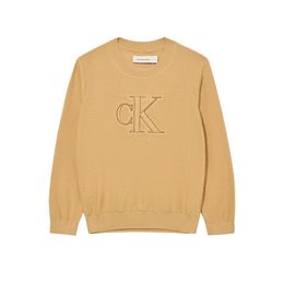 Calvin Klein Jeans Pullover Jungen Gr&ouml;&szlig;e 104 sand / schwarz