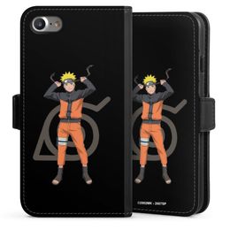 DeinDesign iPhone SE (2020) Handy Klapph&uuml;lle Handyh&uuml;lle aus Kunst Leder schwarz Flip Case Anime Naruto Shippuden Official Licensed Product Sideflip mit Lasche