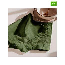 Mint Rugs 2er-Set: Servietten "Delfos" in Khaki - 46% | Größe 40x40 cm |