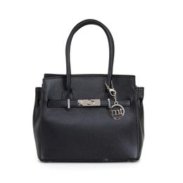 Mia Tomazzi Leder-Henkeltasche "Fraccaroli" in Schwarz - (B)24 x (H)21 x (T)12 cm - 77% | Damen-taschen