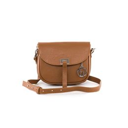 Lia Biassoni Leder-Umhängetasche "Neva" in Cognac - (B)20 x (H)16 x (T)6 cm - 77% | Damen-taschen