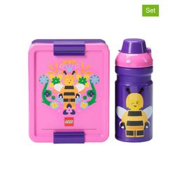 Lego 2tlg. Lunchset "Bee" in Pink/ Lila - 11% | Aufbewahren-servieren