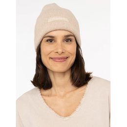 Zwillingsherz Mütze "Uni Patch" in Beige - 40% | Damen-muetzen-caps
