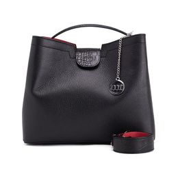 Mia Tomazzi Leder-Henkeltasche in Schwarz - (B)31 x (H)26 x (T)13 cm - 75% | Damen-taschen