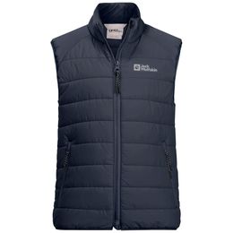 Steppweste Jack Wolfskin "ZENON VEST K", Jungen, Gr. 128, blau (night, blau), OBERSTOFF 100% POLYESTER, 1.FUTTER 100% POLYESTER, 2.FUTTER 100% POLYESTER FÜLLUNG 100% POLYESTER, Westen