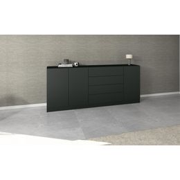 borchardt Möbel Sideboard BORCHARDT MÖBEL "Vaasa", schwarz (schwarz matt), B:190cm H:79cm T:35cm, Sideboards, Breite 190 cm