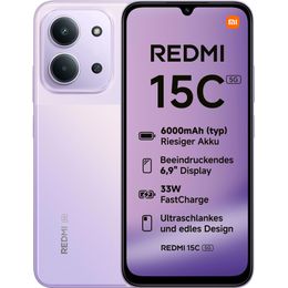 Xiaomi Smartphone "Redmi 15C 5G 4+128GB", Energieeffizienz: A (A-G), lila (dusk lila), 128 GB, Mobiltelefone