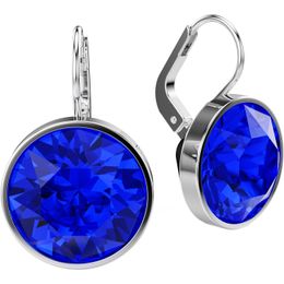 Paar Ohrhänger Swarovski "Schmuck Geschenk Ohrringe Bella Drop", blau (metallfarben, blau, blau), Ohrringe, Damen, Metall, mit Swarovski Kristall