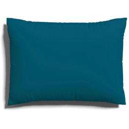 Kissenbezug Schlafgut "EASY Jersey", blau (petrol deep), B:60cm L:80cm, Jersey, Obermaterial: 100% Baumwolle, Kissenbezüge, Kissenhülle mit Reißverschluss, weich und saugfähig, Kissenbezug