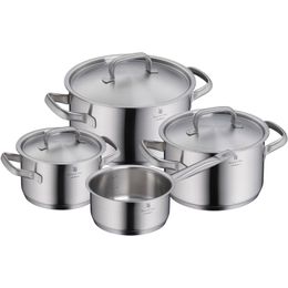 Topf-Set WMF "Gourmet Plus", grau (edelstahl), Töpfe, Mattiert, Hohlgriffe, Innenskalierung, breiter Schüttrand