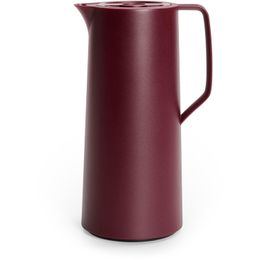 Isolierkanne Emsa "Motiva in modernem Design, 100% auslaufsicher, Made in Germany", rot (weinrot), B:12,6cm H:28cm, Kunststoff, Kannen, Quick-Press-Deckel, Einhandbedienung, ergonomischer Schraubdeckel