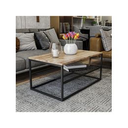 Scandinavia Concept Couchtisch "Asude" in Natur/ Schwarz - (B)95 x (H)55 x (T)43 cm - 86% | Tische