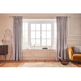 Guido Maria Kretschmer Home & Living Vorhang "SAMT" Gr. 3, grau (taupe), B:140cm H:225cm, Polyester, GUIDO MARIA KRETSCHMER HOME & LIVING, Gardinen, blickdicht, monochrom, Samt Optik, basic