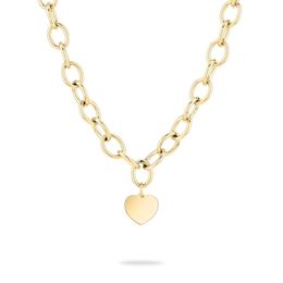 Kette mit Anhänger Liebeskind Berlin "Schmuck Edelstahl My Heart Herz", gold (gelbgoldfarben), Halsketten, Damen, Edelstahl, L: 45 B: 10mm, B:10mm