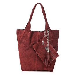 Florence Bags Leder-Shopper "Croas" in Bordeaux - (B)33 x (H)40 x (T)15 cm - 73% | Damen-taschen
