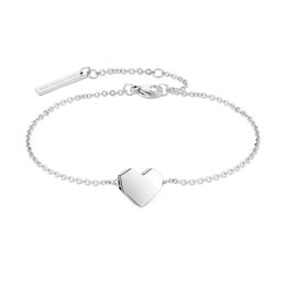 Armband Liebeskind Berlin "Schmuck Edelstahl Armkette Urban Heart Herz", silber (edelstahlfarben), Armbänder, Damen, 21cm, Edelstahl