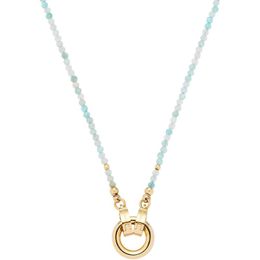 Leonardo Charm-Kette »Halskette aqua Pippa Clip&M« mit Amazonit gelbgoldfarben-aquablau Diese Halskette ist mit ihren ihrer sommerlichen Farbgebung...