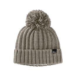 Bommelmütze Jack Wolfskin "HIGHLOFT KNIT BEANIE W", Damen, Gr. S (36), braun (anis), Hauptmaterial: 100% Polyester (recycled); Futter: 100% Polyester, Mützen