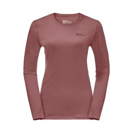 Rundhalspullover Jack Wolfskin "SKY THERMAL L/S W", Damen, Gr. S (36), rot (mineral, rot), Hauptmaterial: 100% Polyester, Pullover