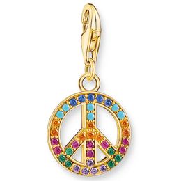 Thomas Sabo Charm-Einhänger »Peace« mit Zirkonia (synth.) oder Glas-Keramik Stein gelbgoldfarben-mehrfarbig + mehrfarbig Besonderer Charm-Anhänger...