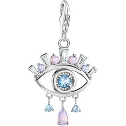 Thomas Sabo Charm-Einhänger »Nazar's Auge mit Steinen« mit Glas-Keramik Stein, Zirkonia (synth.) silberfarben-blau-weiß + blau-weiß Charm-Anhänger...