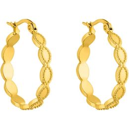 PURELEI Paar Creolen &raquo;Schmuck Geschenk Koko Ohrringe&laquo; gelbgoldfarben 24 mm Die ovalen Details der Koko Creolen sind mit kleinen Metallk&uuml;gelchen...