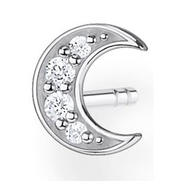 Thomas Sabo Single-Ohrstecker »Mond pavé gold, Mond pavé silber« mit Zirkonia (synth.) silberfarben-weiß + kristallweiß Einzelner Mond-Ohrstecker