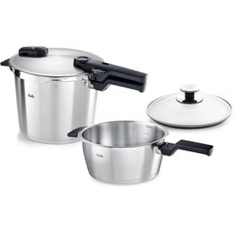 Fissler Schnellkochtopf »Vitaquick Premium« Set, Schnellkochtopf 3, 5 l + 6, 0 l + Zusatzdeckel, 2 Stk. tlg. Edelstahl 18/10 silberfarben