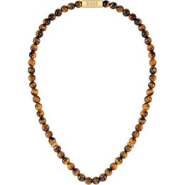 BOSS Edelstahlkette »SPHERE« mit Tigerauge braun-gelbgoldfarben-braun BOSS Schmuck - Herrenhalsschmuck