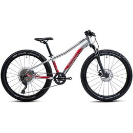 GHOST Mountainbike &raquo;Kato 24 Pro&laquo; 10 Gang Shimano Deore RD-M600 Schaltwerk Kettenschaltung f&uuml;r Damen und Herren, Kettenschaltung silber Mountainbike