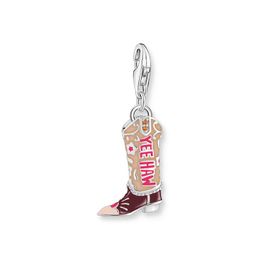 Thomas Sabo Charm-Einhänger »Cowboy-Stiefel-Motiv« mit Zirkonia (synth.) silberfarben-beige-pink-weinrot-orange + orange Charm Cowboy-Stiefel-Motiv
