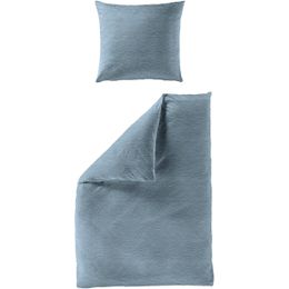 Bettwäsche Bierbaum "Chic Uni", blau, B/L: 155cm x 220cm, 1 Stk., 1 Stk., Seersucker, B/L: 80cm x 80cm, 2 Stk., Seersucker, Obermaterial: 100% Baumwolle, Bettwäsche, Bettwäsche, Schickes Unidesign: Modern und elegant für jedes Schlafzimmer