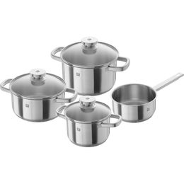Zwilling Topf-Set »Joy« Set, je 1 Kochtopf Ø 16/20 cm, 1 Bratentopf Ø 20 cm, 1 Kasserolle Ø 16 cm, 4 Stk. tlg. Edelstahl 18/10 silberfarben