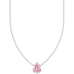 Thomas Sabo Kette mit Anhänger »großer Zirkoniatropfen« mit Zirkonia (synth.) silberfarben-rosa 45 Kette mit großem Zirkoniatropfen