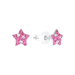 Prinzessin Lillifee Paar Ohrstecker »Shining Star« mit Preciosa Crystal silberfarben-rosa-kristallweiß + rosa-kristallweiß Ohrstecker für Mädchen...