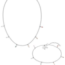 PURELEI Schmuckset »Schmuck Edelstahl Kette Fußkette Mahina Club Anuenue« (Set, 2 Stk. tlg.) mit Kunststoffperlen...