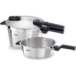 Fissler Schnellkochtopf »Vitaquick Premium« Set, Schnellkochtopf 4, 5 l + Schnellbratpfanne 2, 5 l, 2 Stk. tlg. Edelstahl 18/10 silberfarben