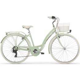 MBM Cityrad &raquo;NEW Primavera&laquo; 6 Gang Shimano TY300 Schaltwerk Kettenschaltung f&uuml;r Damen, Kettenschaltung gr&uuml;n Cityrad