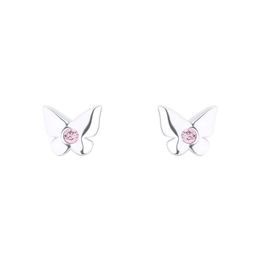Prinzessin Lillifee Paar Ohrstecker »Butterflylove« mit Zirkonia (synth.) silberfarben-pink + pink Zauberhafte Kinder-Ohrringe