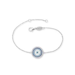 Engelsrufer Silberarmband &raquo;LUCKY EYE&laquo; mit Emaille - mit Zirkonia (synth.) silberfarben-schwarz-blau-wei&szlig;-hellblau + blau-kristallwei&szlig;-hellblau 19...