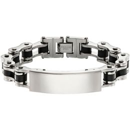 Bruno Banani Edelstahlarmband »Schmuck« edelstahlfarben-schwarz 21 cm Trendiger Armschmuck mit Fahrradkettengliederung