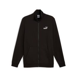 Trainingsjacke Puma "ESS NO. 1 LOGO TRACK JACKET TR", Herren, Gr. S, schwarz (Puma schwarz), Sweatware, Obermaterial: 68% Baumwolle, 32% Polyester, unifarben, regular fit normal, Jacken