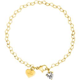 PURELEI Armband &raquo;Schmuck Geschenk Endless Love Herz&laquo; mit Zirkonia (synth.) gelbgoldfarben-kristallwei&szlig; + kristallwei&szlig; 19 cm Das Endless Love...